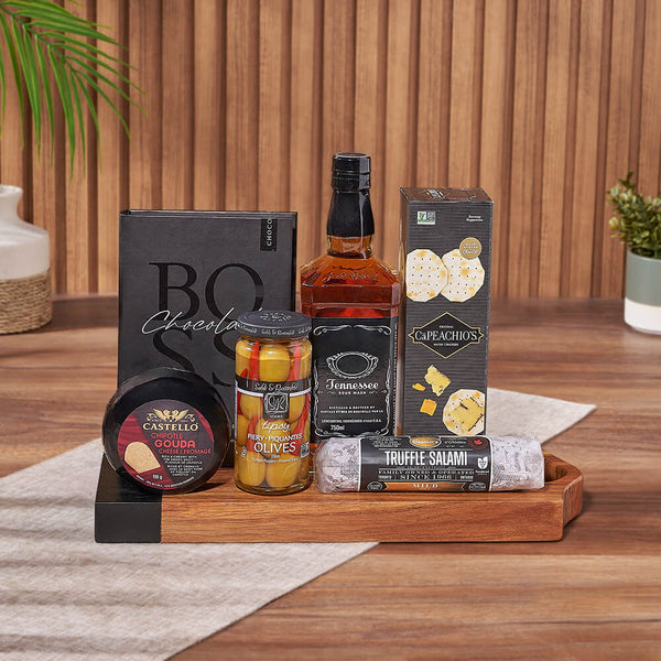 Salami, Cheese & Liquor Board – Liquor gift baskets – Canada delivery ...